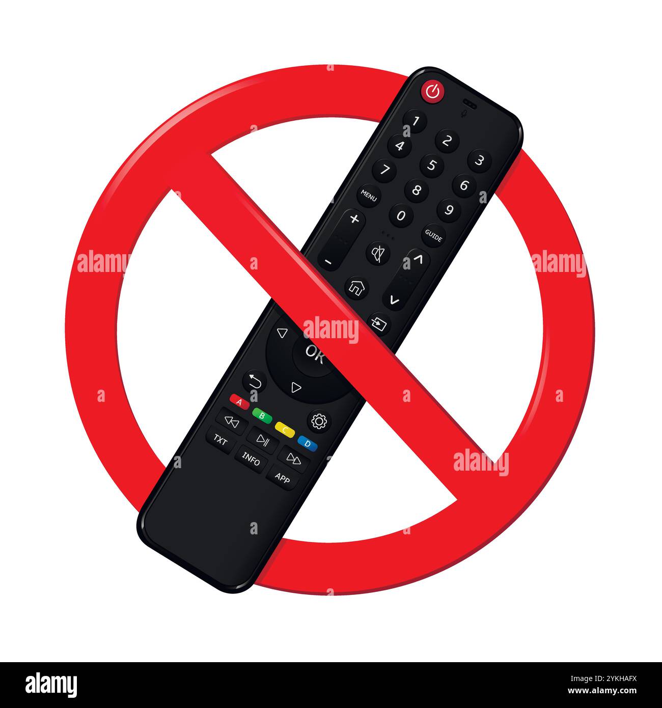 Do not watching television sign. Not use remote control sign. Vector ...