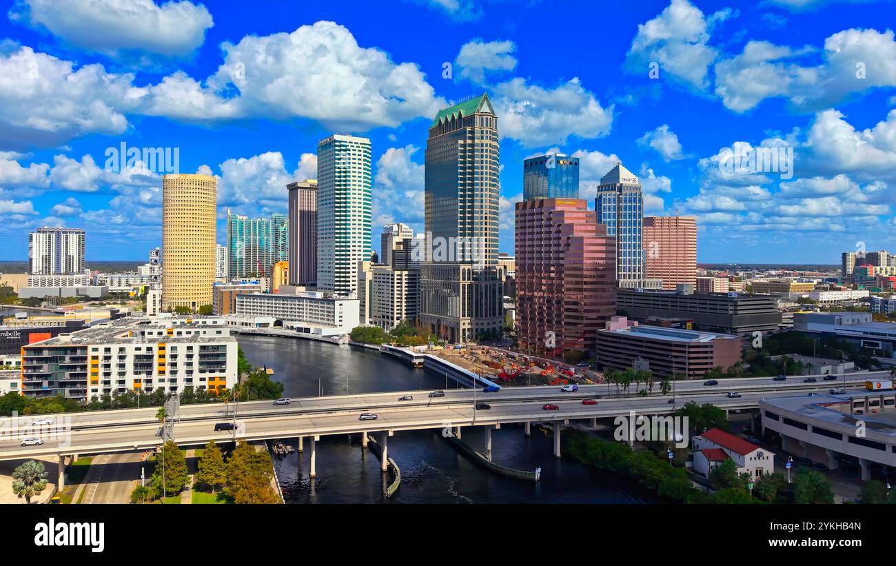 Downtown Tampa Florida skyline aerial view - TAMPA, FLORIDA - OCTOBER ...