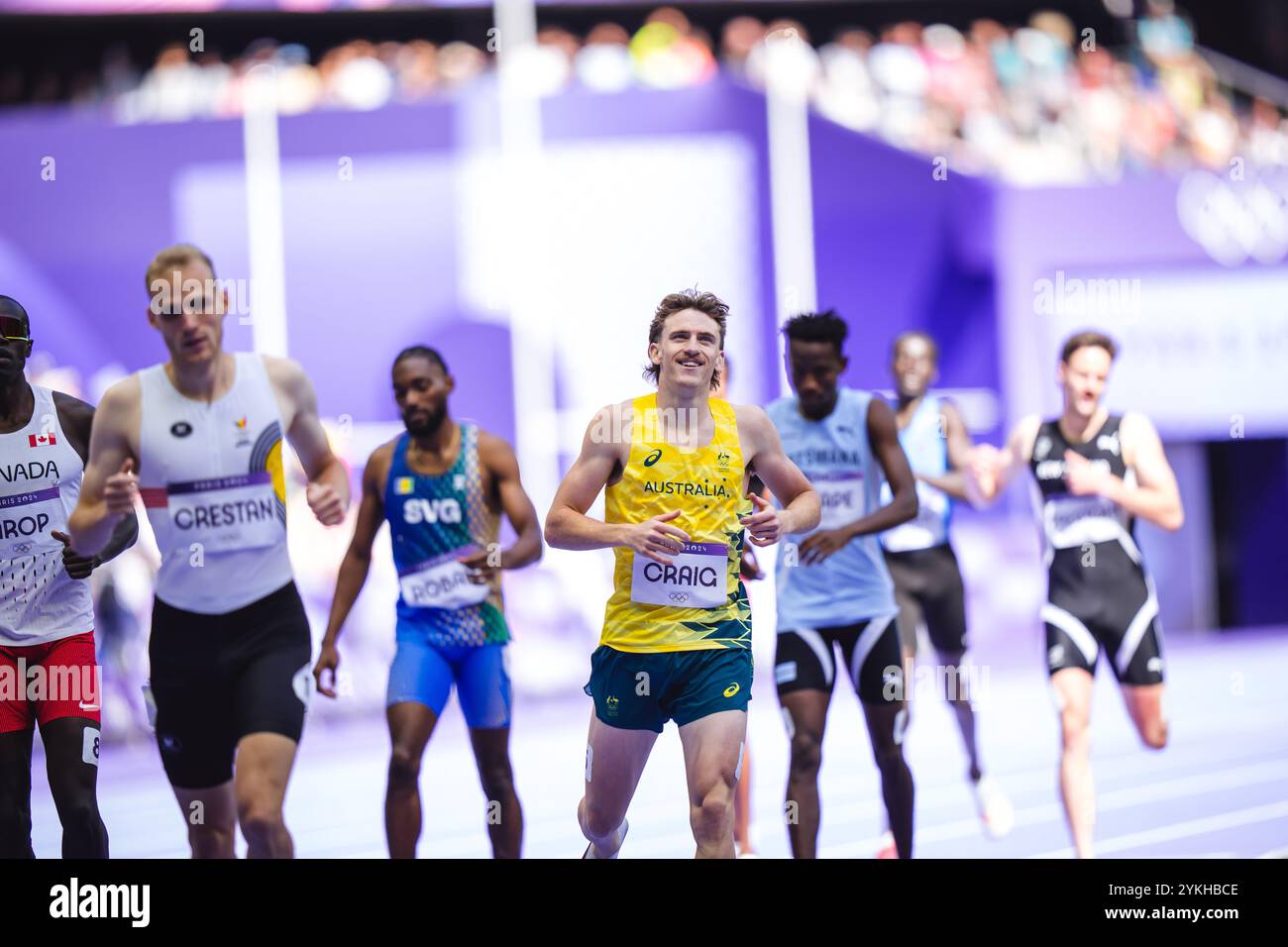 Peyton Craig participating in the 800 meters at the Paris 2024 Olympic ...