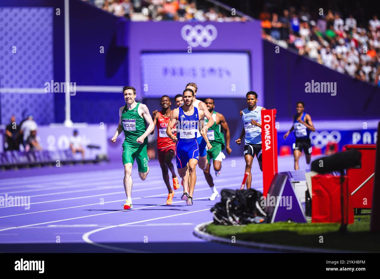 Gabriel Tual participating in the 800 meters at the Paris 2024 Olympic ...