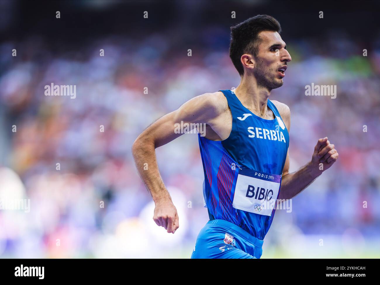 Elzan Bibić participating in the 5000 meters at the Paris 2024 Olympic ...