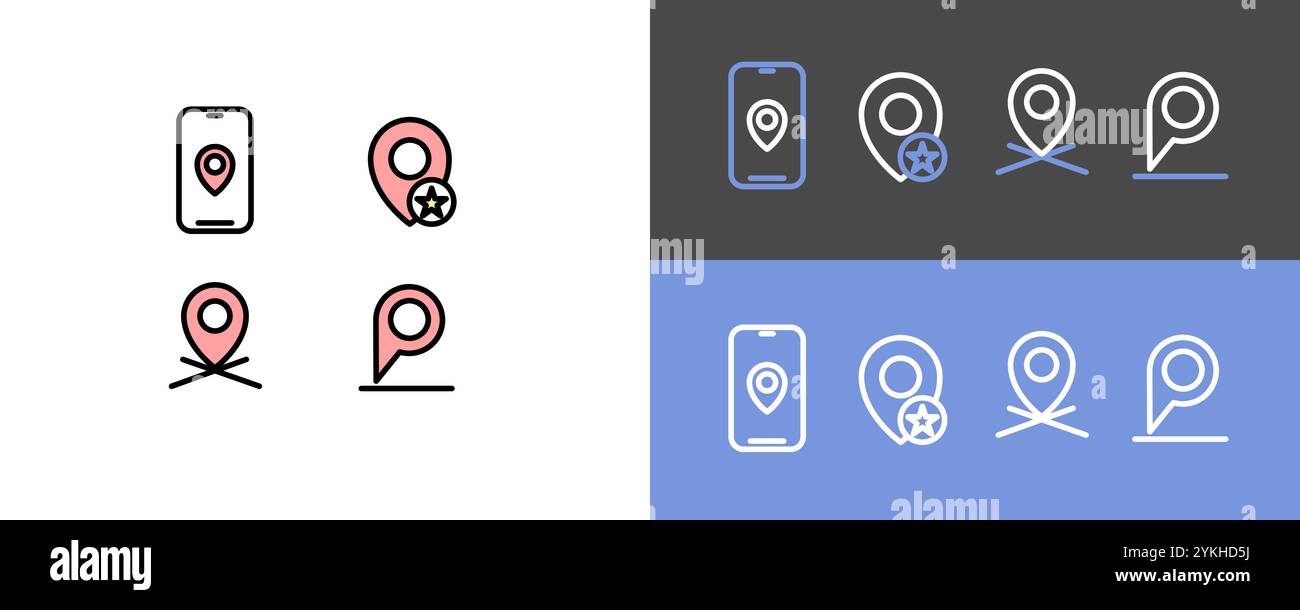 Map navigation symbols Stock Vector Images - Alamy