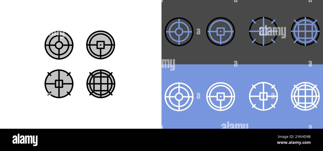 Aim sight symbol set - modern sight icon symbols Stock Vector Image ...