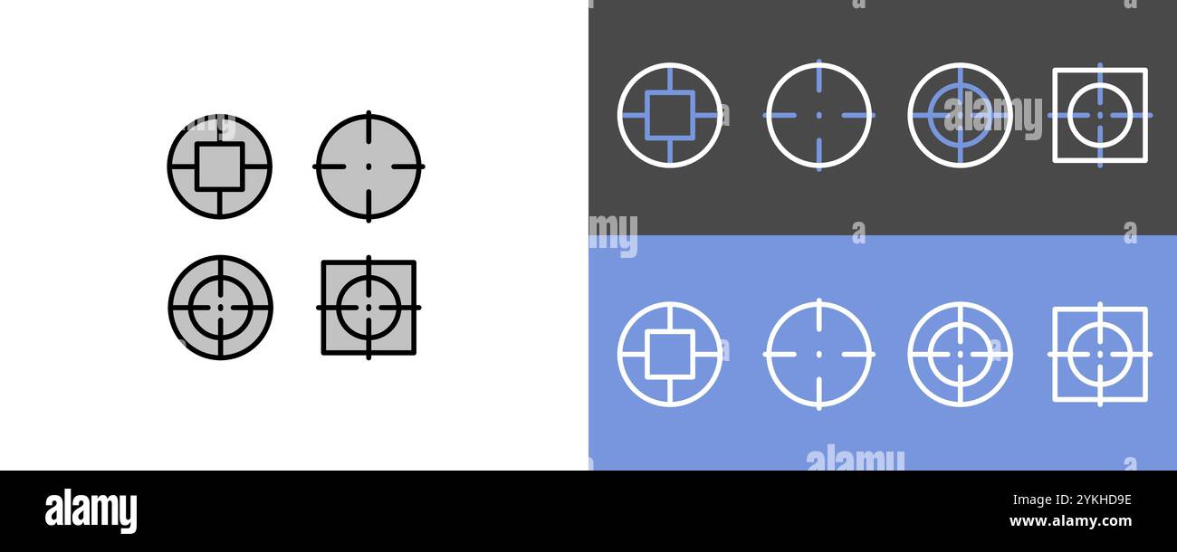 Aim sight symbol set - modern sight icon symbols Stock Vector Image ...