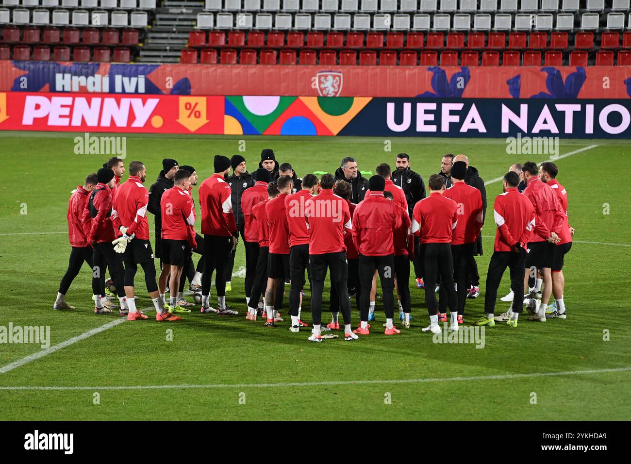 Olomouc, Czech Republic. 18th Nov, 2024. Georgian national football team training session prior ...