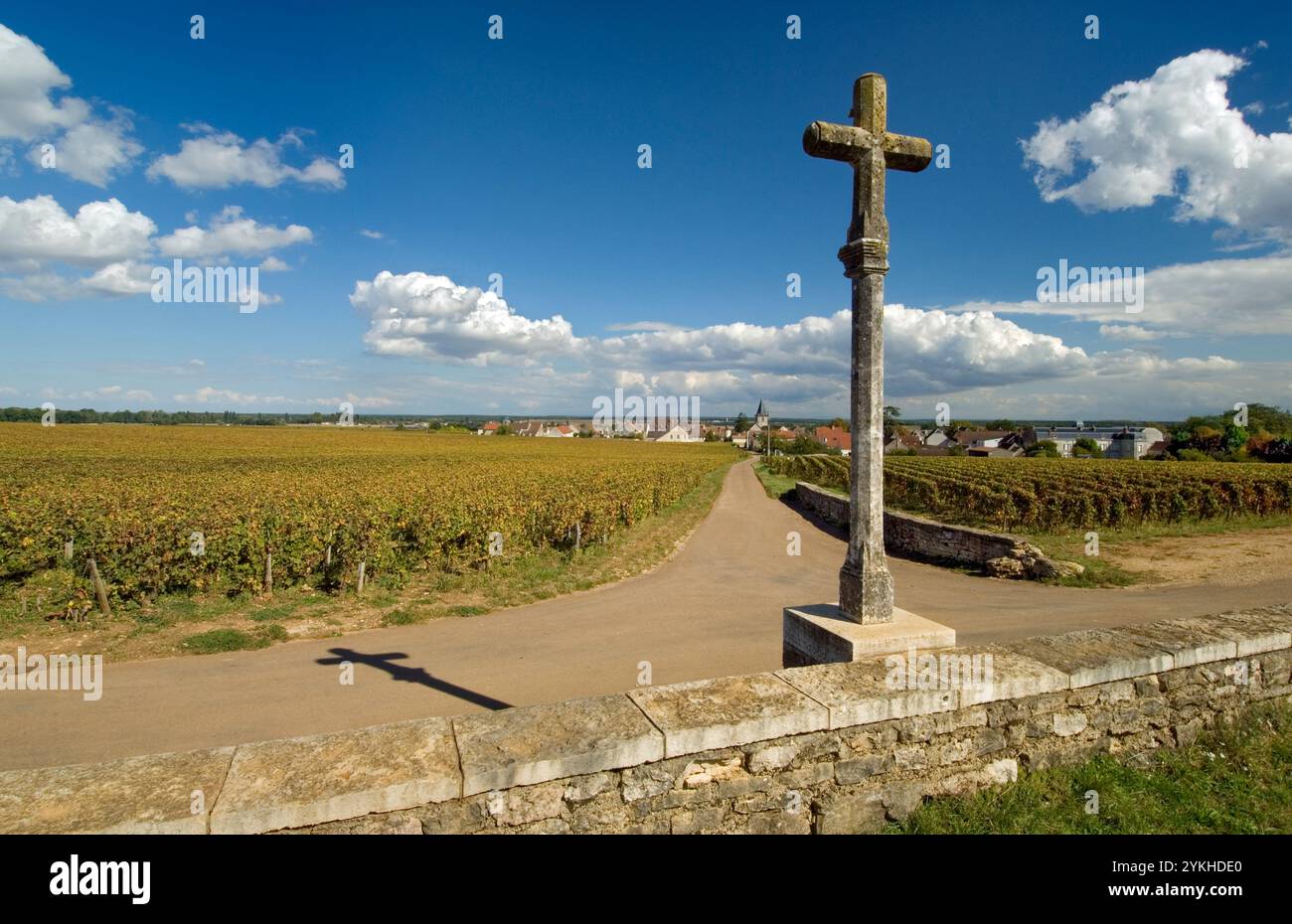 Romaneé-Conti Vineyard Stone cross marker with Romanée-St-Vivant in ...