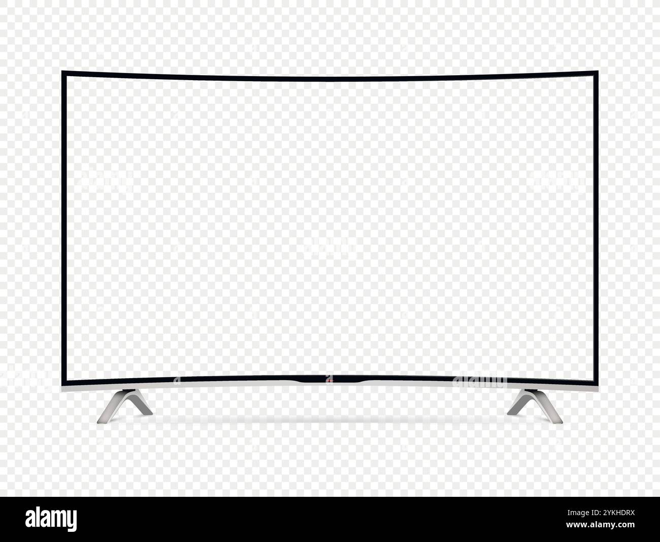 Realistic modern curved 4k TV with transparent screen isolated on ...