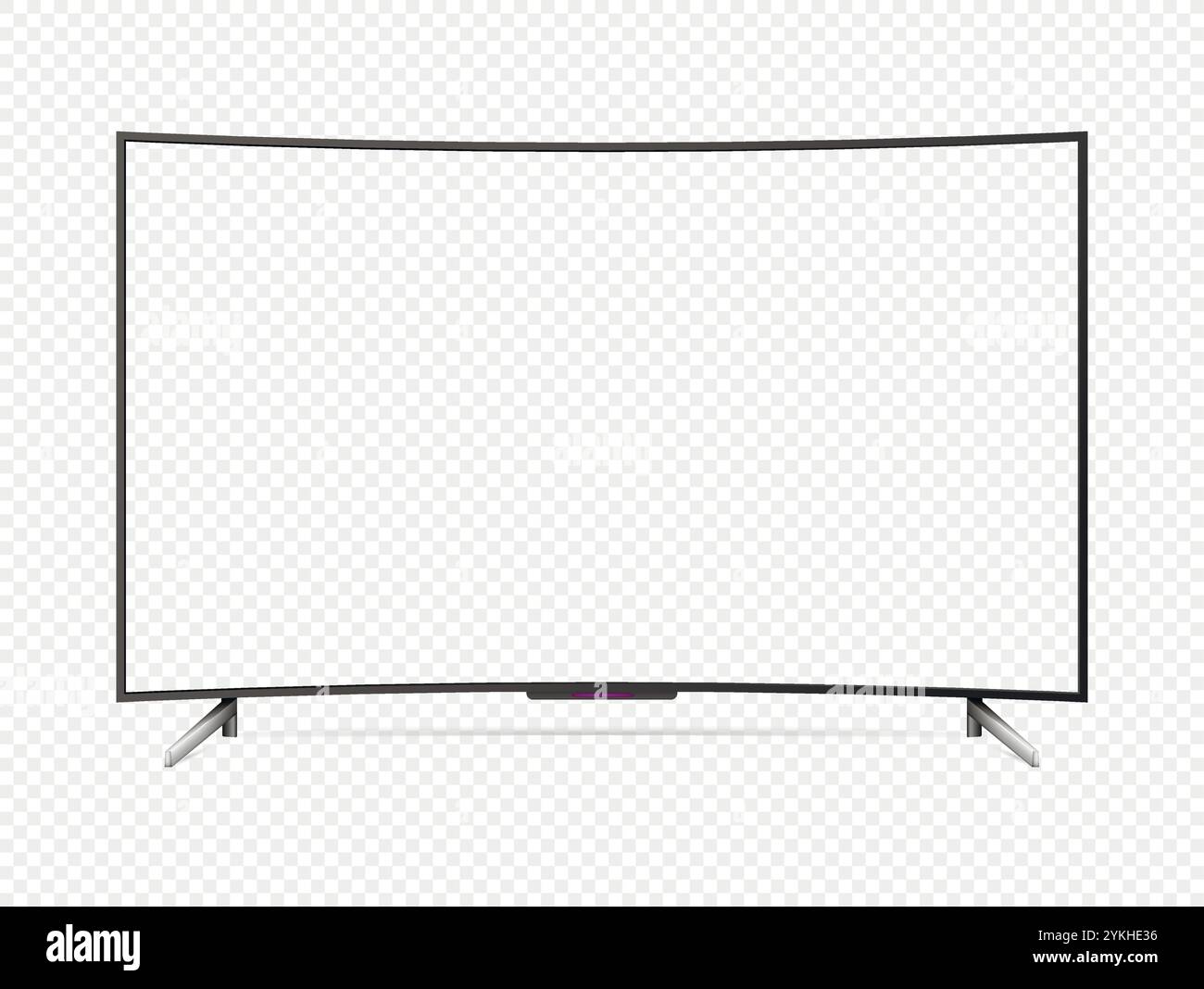 Curved transparent screen lcd tv isolated on transparent background ...
