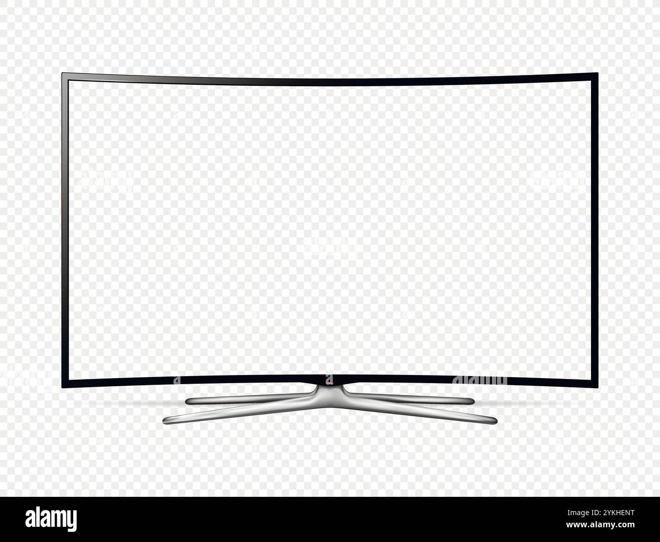 OLED curved TV with transparent screen isolated on transparent ...