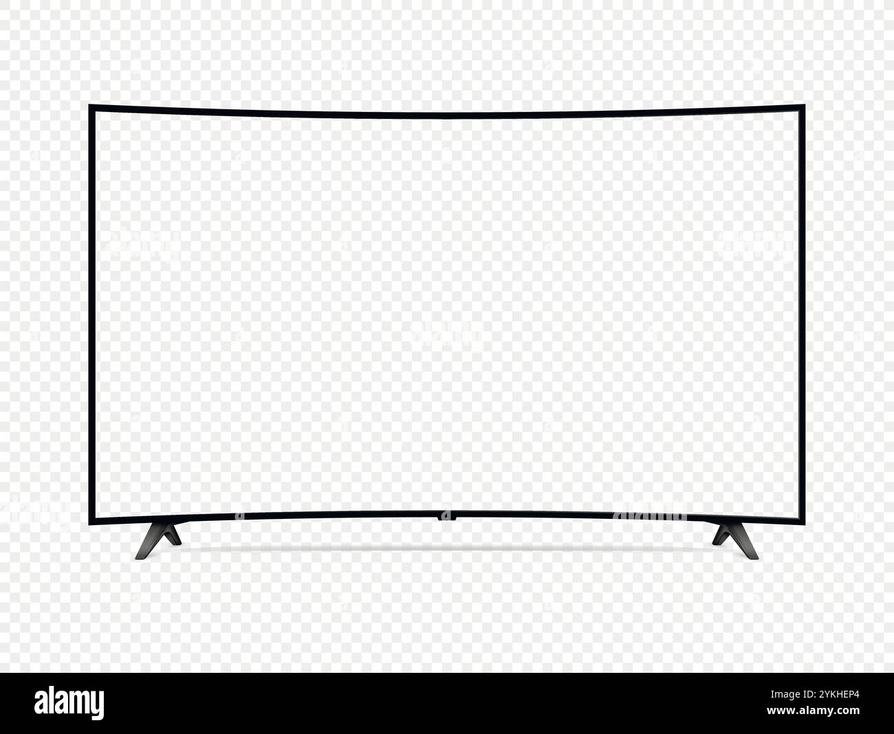 Realistic curved tv with transparent screen isolated on transparent ...