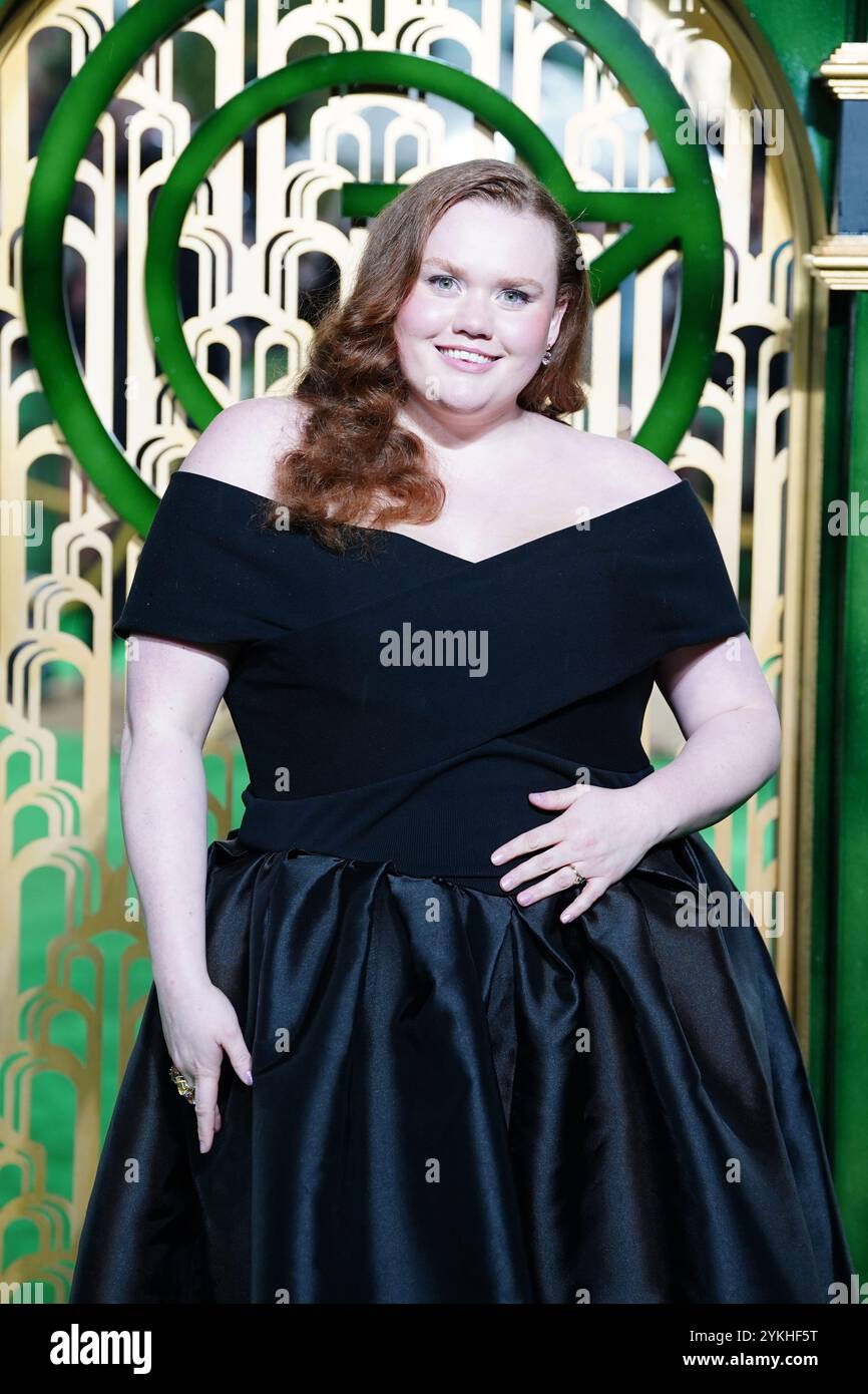 Bronwen James arriving for the UK premiere of Wicked at the Royal ...