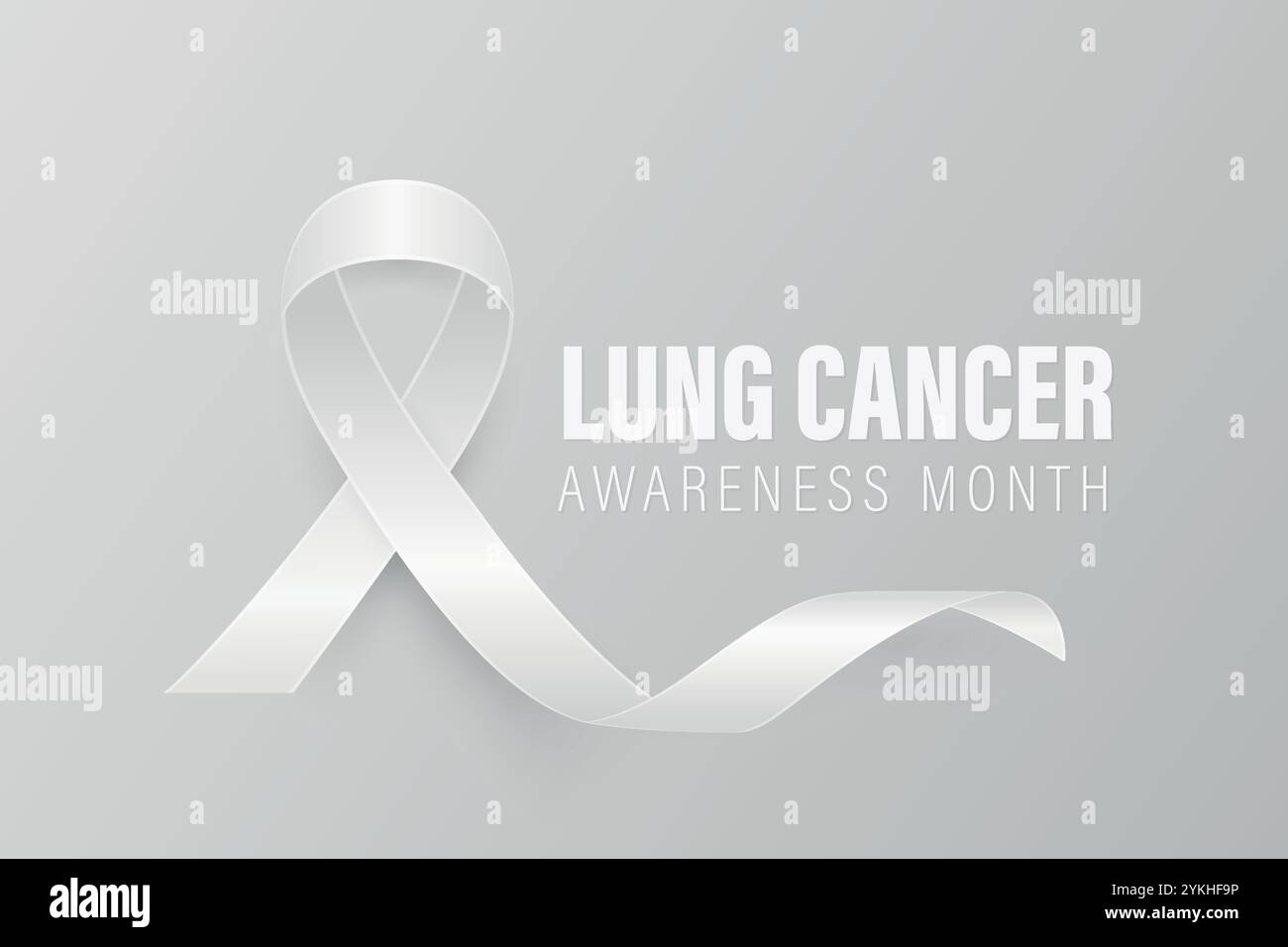 Vector Realistic Lung Cancer Awareness Banner With White Ribbon ...