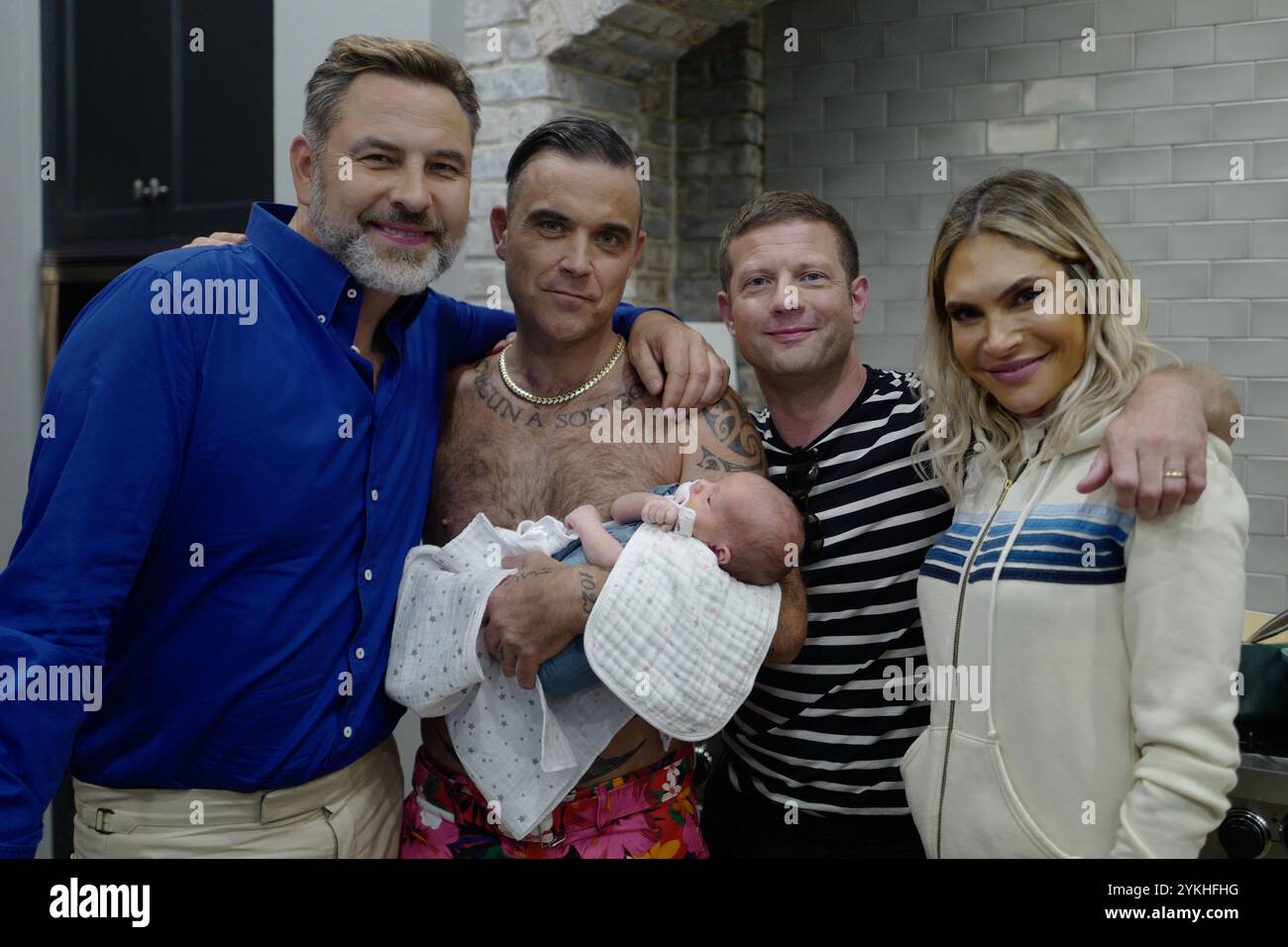 David Walliams, Robbie Williams, Dermot O'Leary, Ayda Field, 2012 Stock ...
