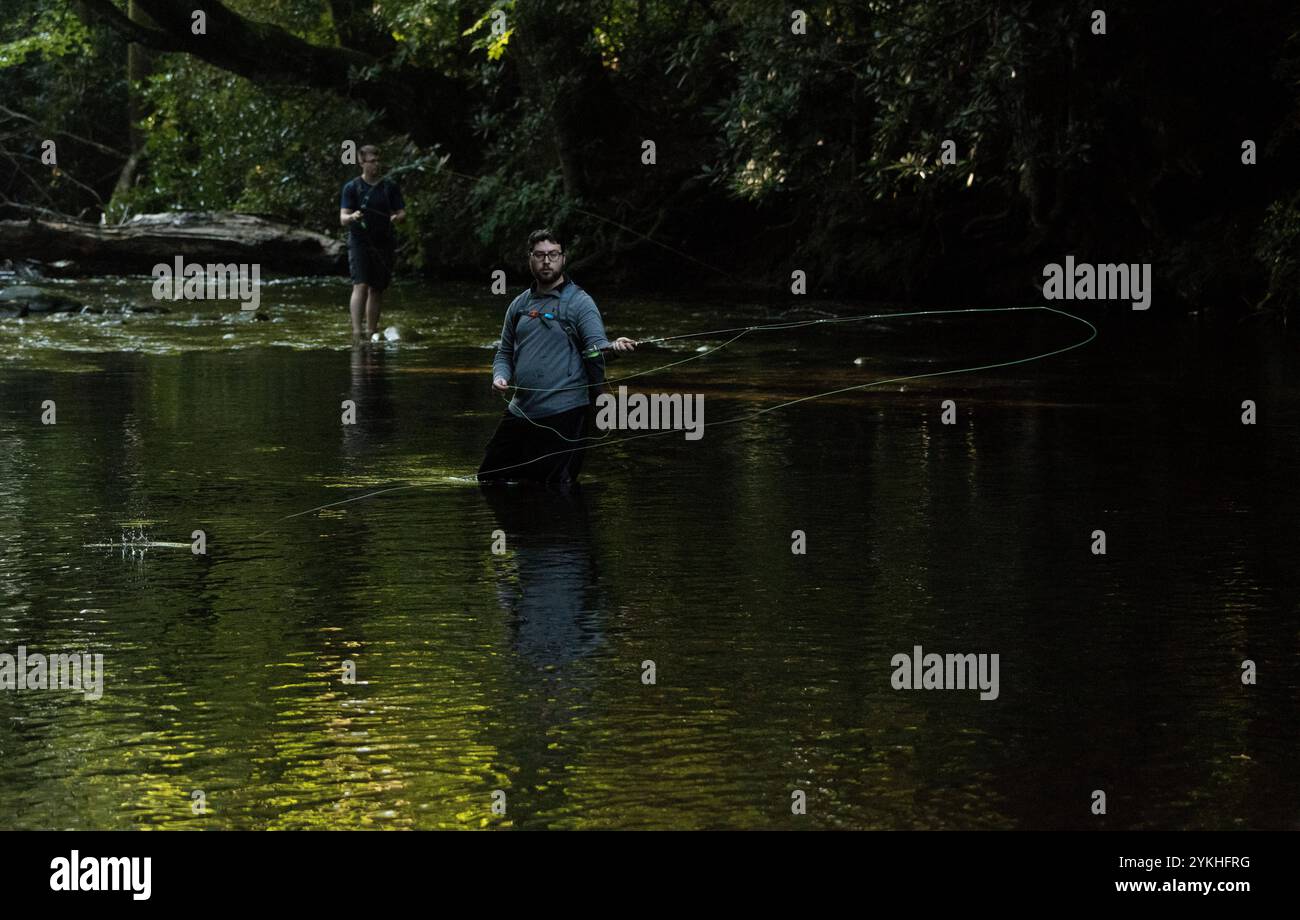 Tyler Hunt and Aaron Baker go fly fishing in the Davidson Campground ...