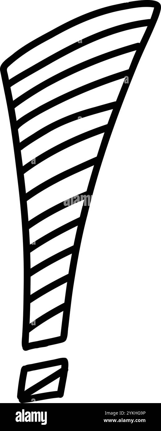 Doodle exclamation mark. Hand drawn punctuation marks and exclamatory ...