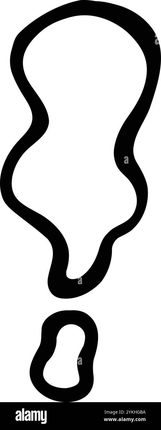 Doodle exclamation mark. Hand drawn punctuation marks and exclamatory ...