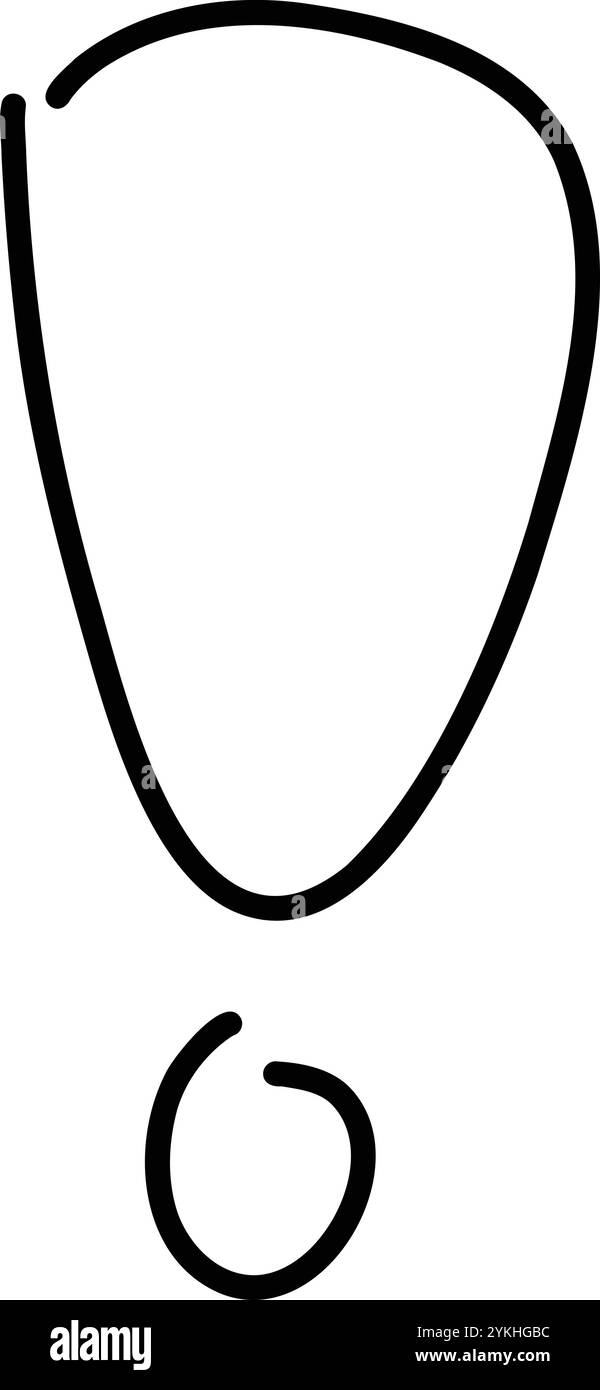 Doodle exclamation mark. Hand drawn punctuation marks and exclamatory ...