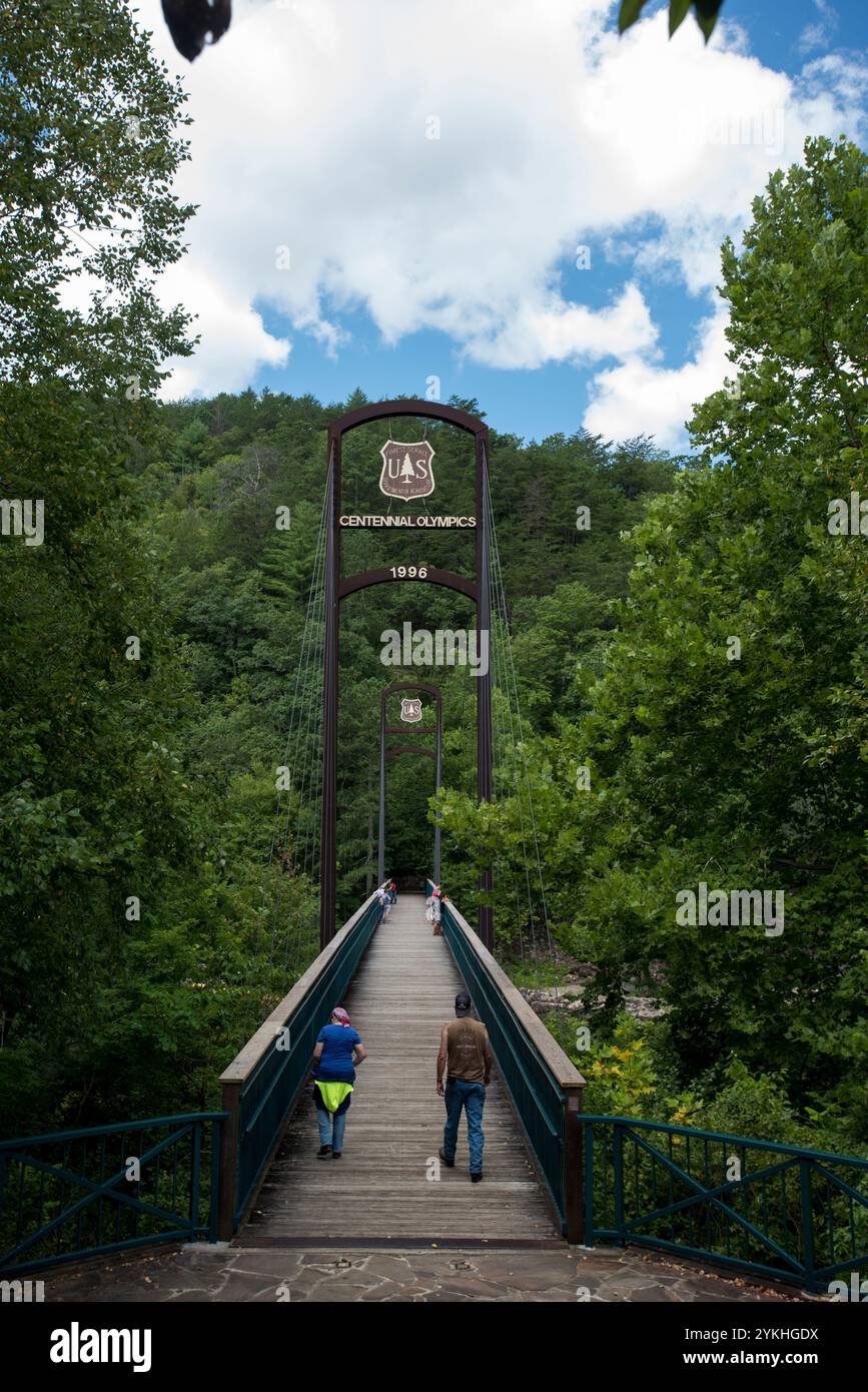 The Ocoee Whitewater Center bridge in the Cherokee National Forest, TN ...