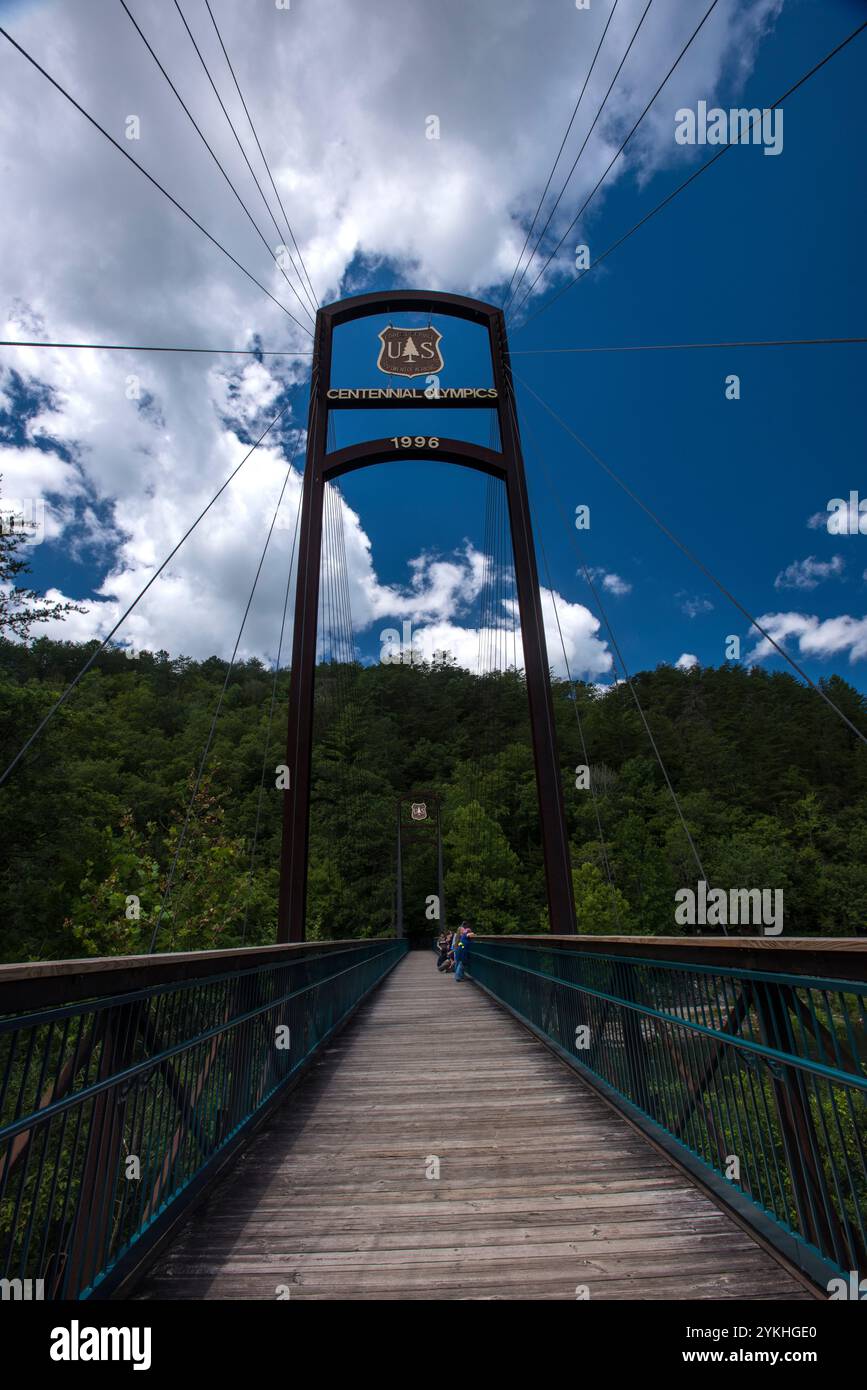 The Ocoee Whitewater Center bridge in the Cherokee National Forest, TN ...