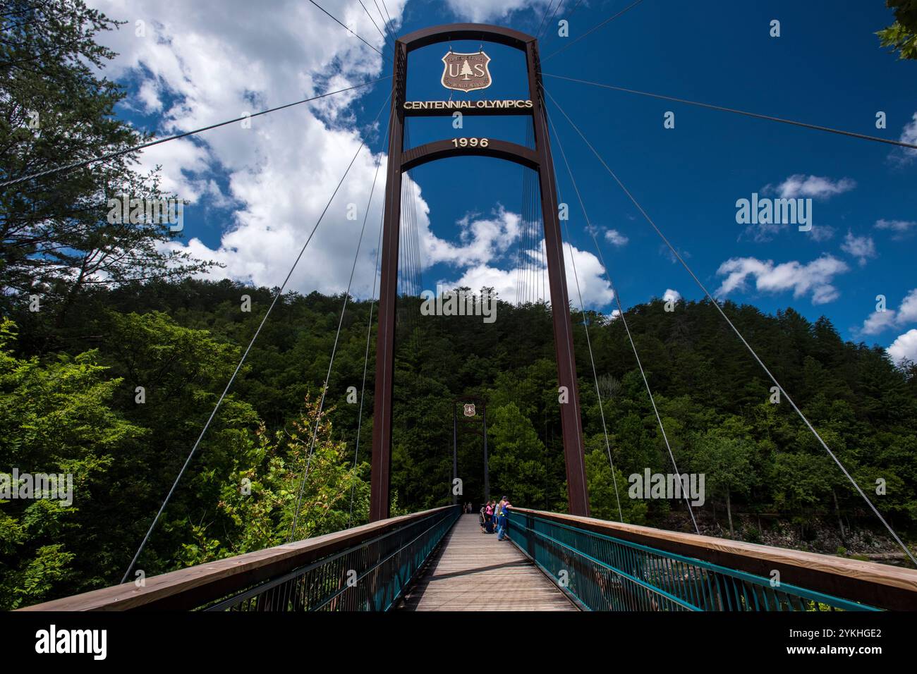 The Ocoee Whitewater Center bridge in the Cherokee National Forest, TN ...