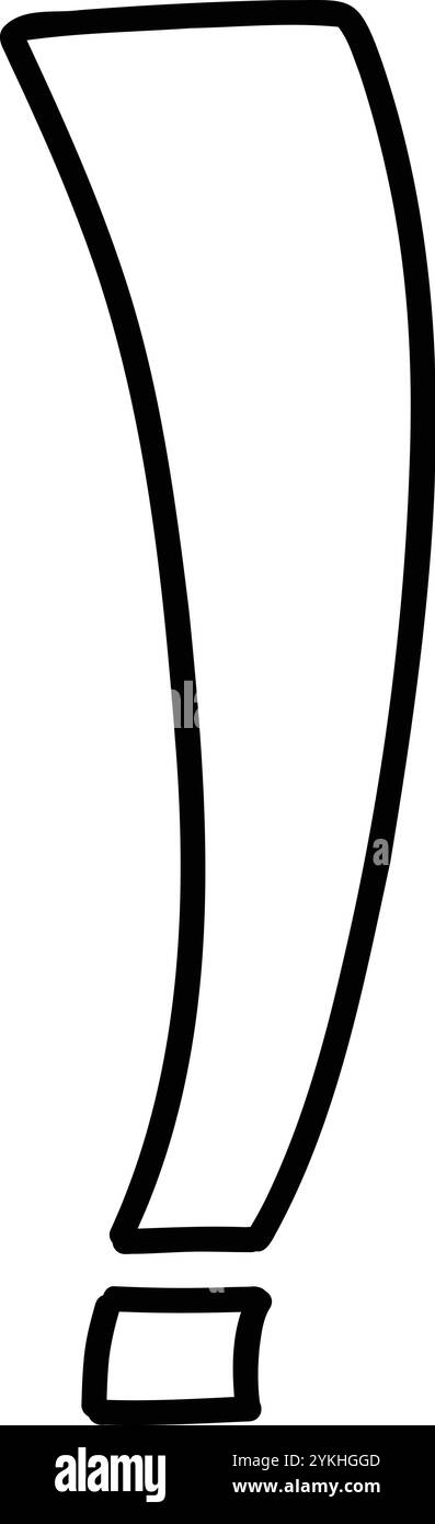 Doodle exclamation mark. Hand drawn punctuation marks and exclamatory ...