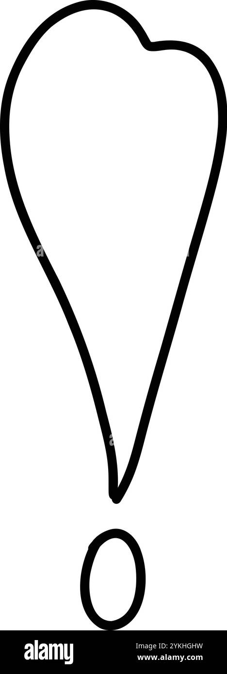 Doodle exclamation mark. Hand drawn punctuation marks and exclamatory ...