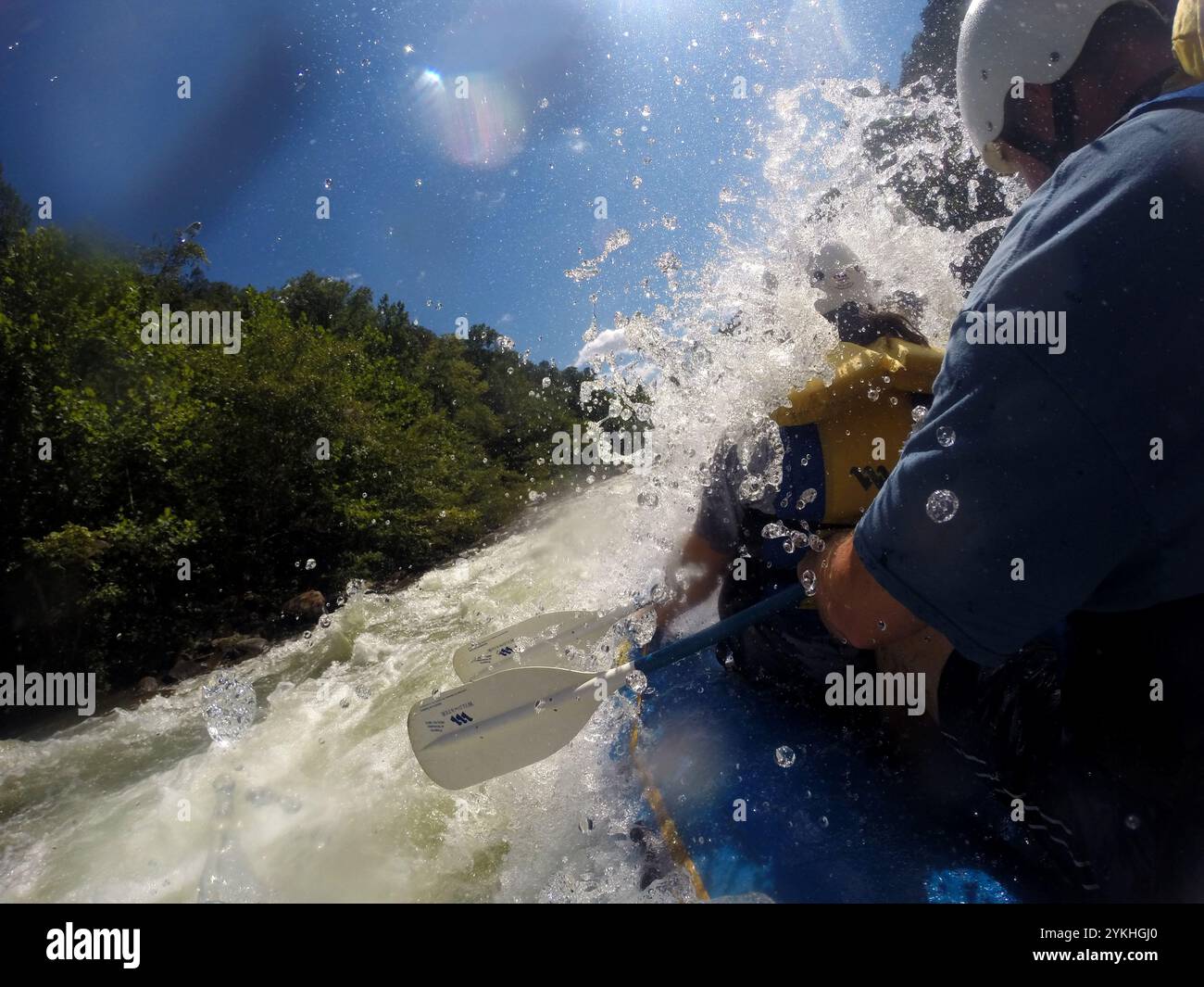Patrons hit the rapids while whitewater rafting through the Ocoee River ...