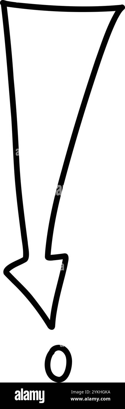 Doodle exclamation mark. Hand drawn punctuation marks and exclamatory ...