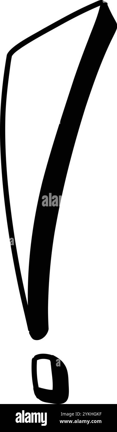 Doodle exclamation mark. Hand drawn punctuation marks and exclamatory ...