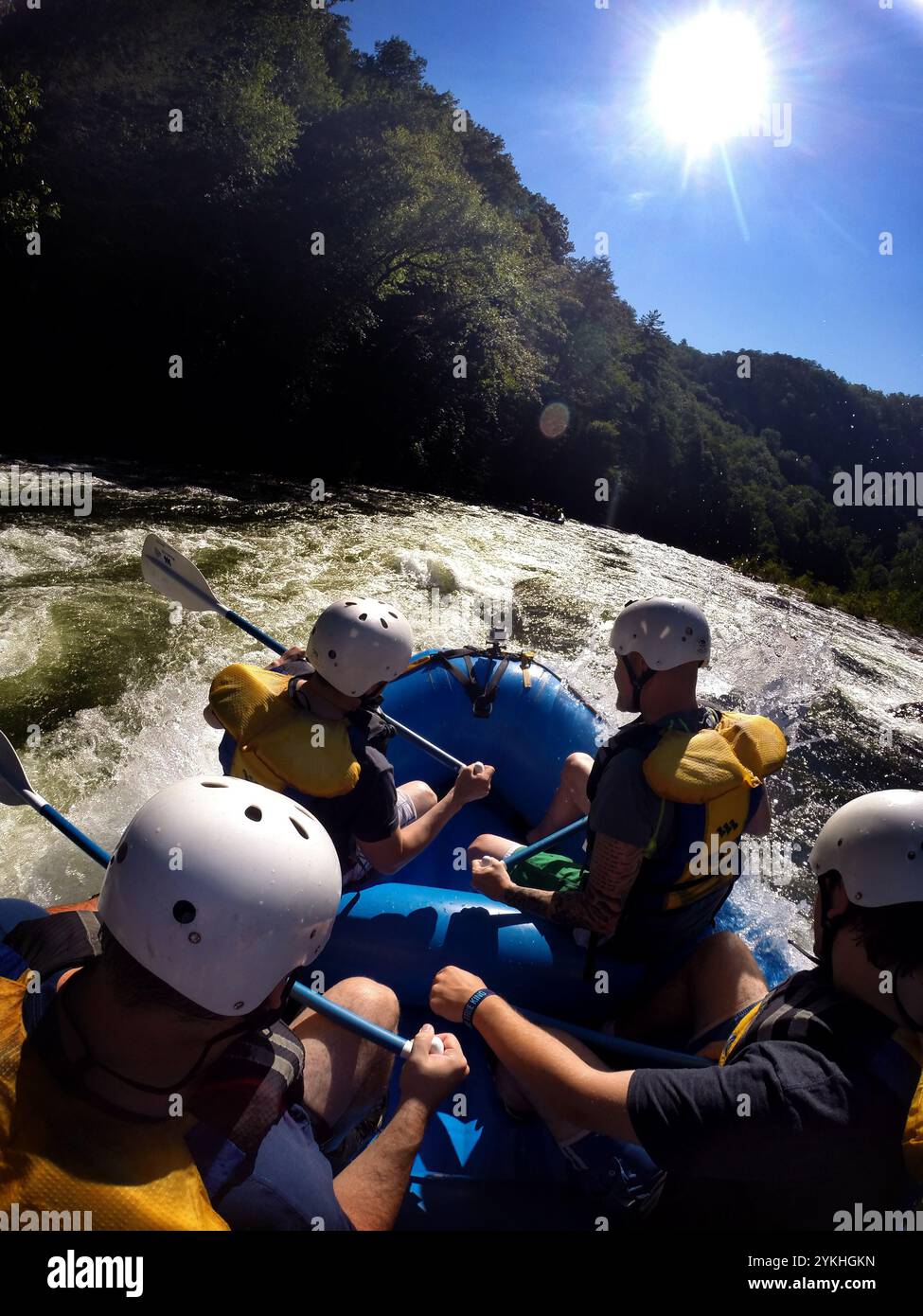 Patrons hit the rapids while whitewater rafting through the Ocoee River in the Cherokee National ...