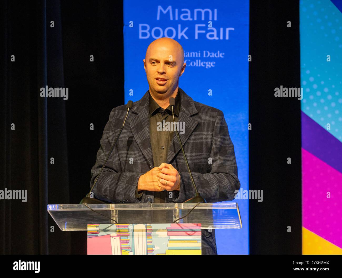 MIAMI, FL-NOV 17: Amir Tibon is seen onstage during his book ...