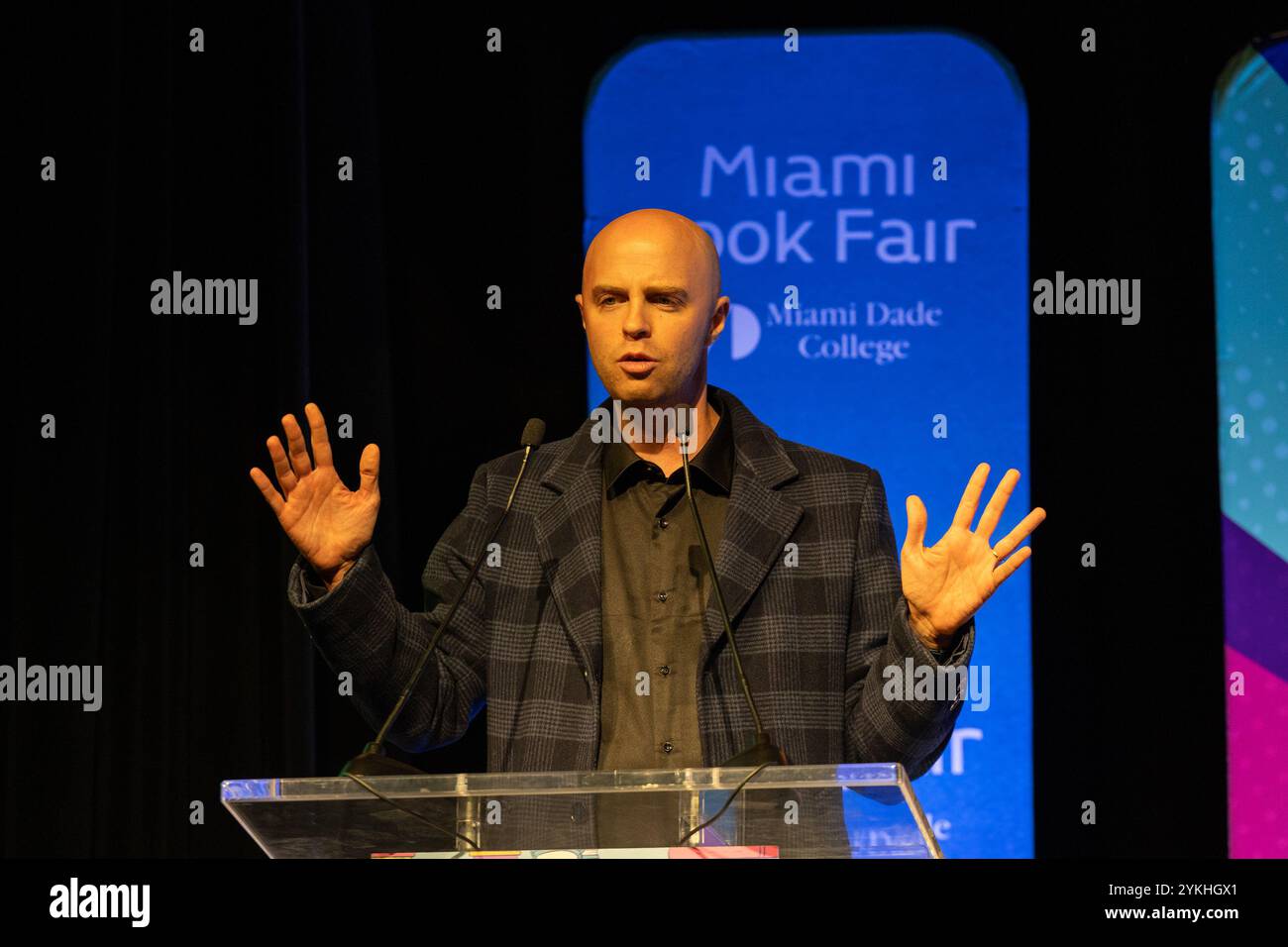 MIAMI, FL-NOV 17: Amir Tibon is seen onstage during his book ...