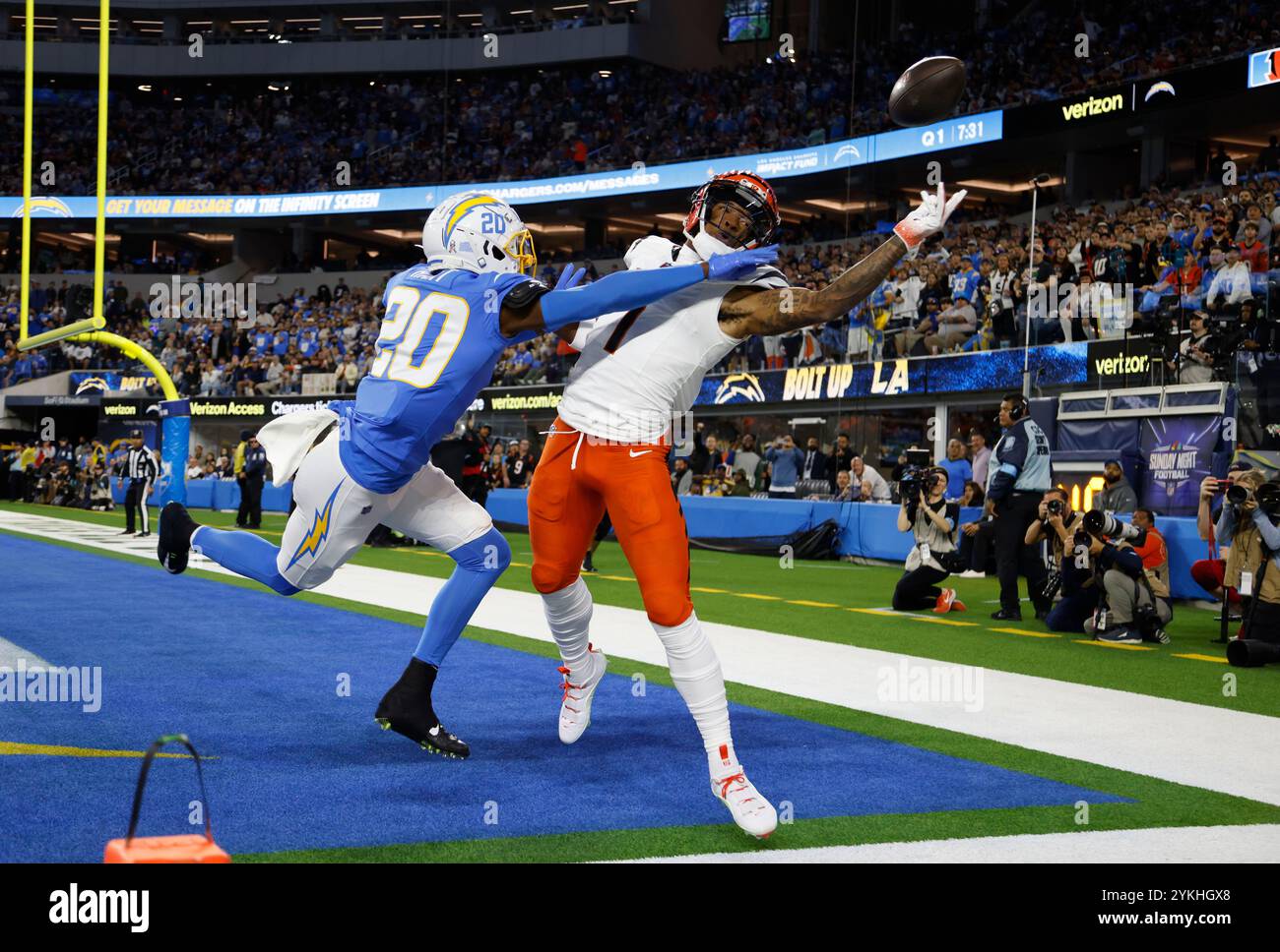 Inglewood, California, USA. 17th Nov, 2024. Cincinnati Bengals wide ...