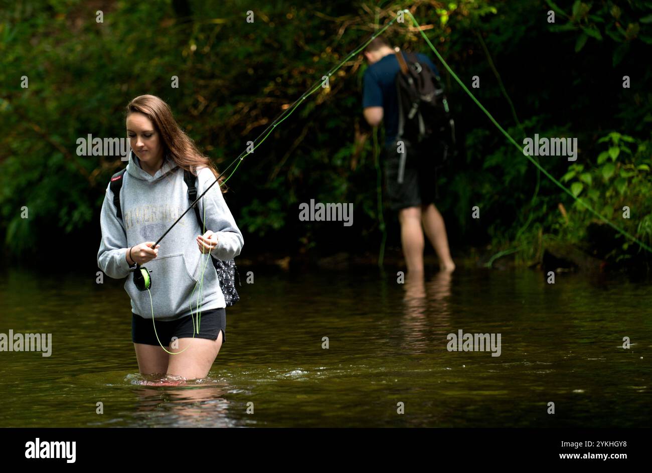 Aaron Baker, Tyler Hunt, and Courtney Hunt go fly fishing in the ...