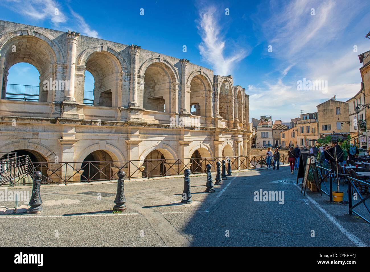 The Roman Amphitheater built in the 1st Century in Arles, a city on the ...