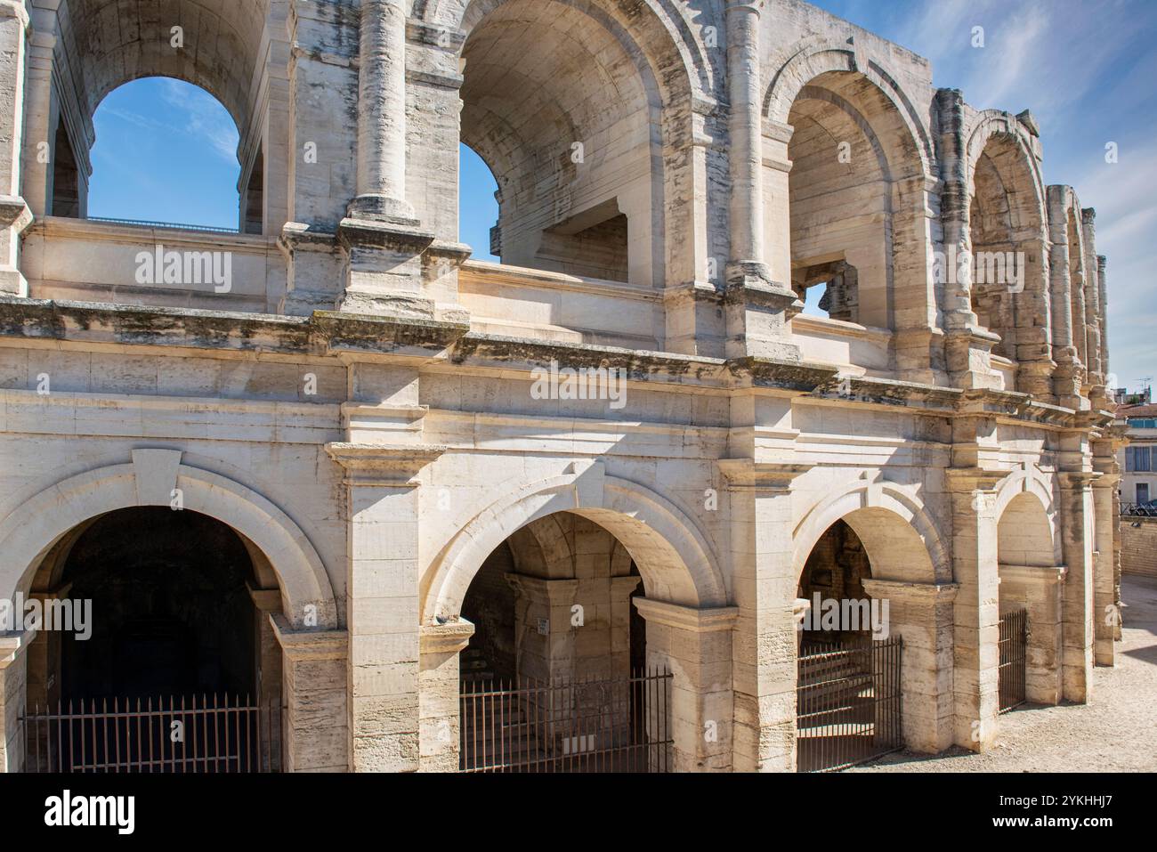 The Roman Amphitheater built in the 1st Century in Arles, a city on the ...