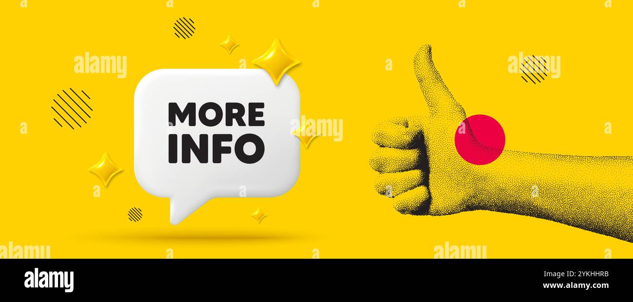 More info symbol. Navigation sign. Hand showing thumb up like. Vector ...