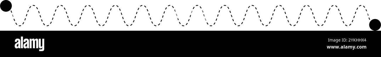 Tracing line worksheet element for kids, dotted wave line for writing ...