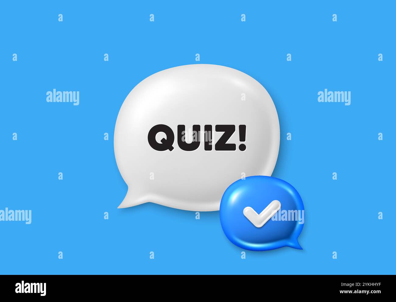 Quiz symbol. Answer question sign. Text box speech bubble 3d icons ...