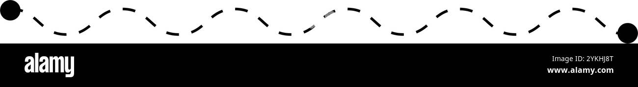 Tracing line worksheet element for kids, dotted wave line for writing ...