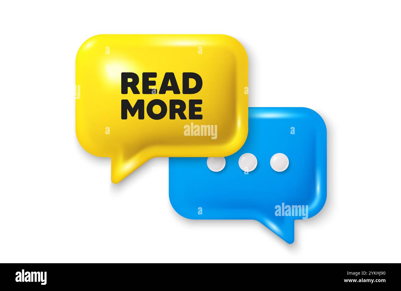 Read More symbol. Navigation sign. Chat speech bubble 3d icon. Vector ...