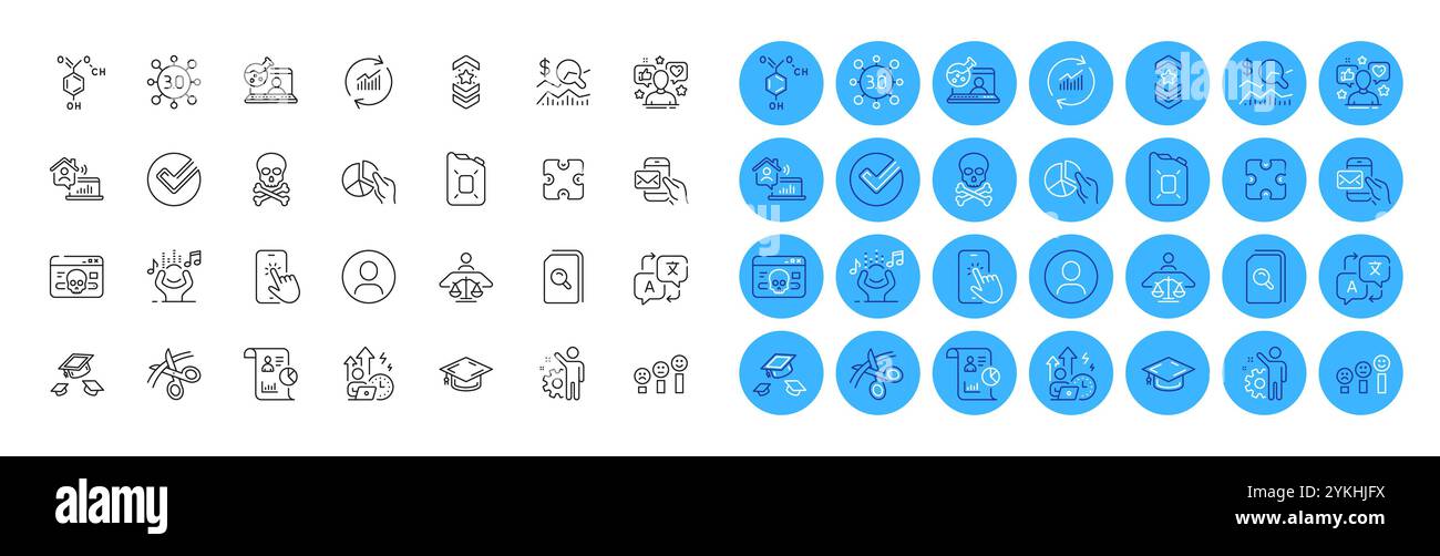 Web3, Cyber attack and Update data line icons pack. For web app. Color icon buttons. Vector ...
