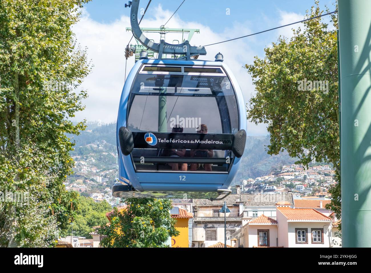 Active cable car in Funchal Madeira Stock Photo - Alamy