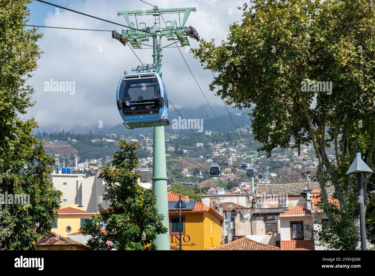 Active cable car in Funchal Madeira Stock Photo - Alamy
