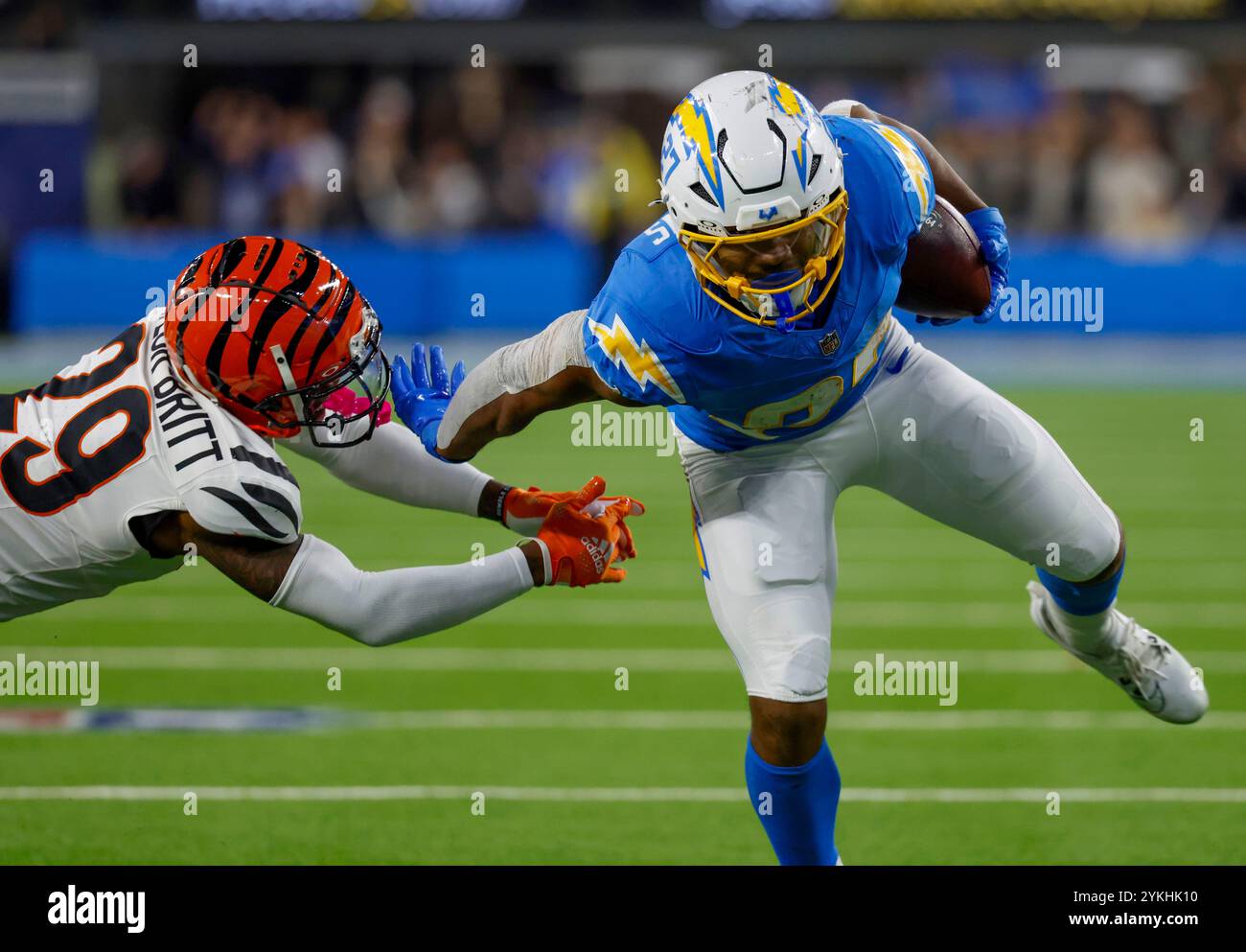 November 17, 2024 Los Angeles Chargers running back J.K. Dobbins (27 ...