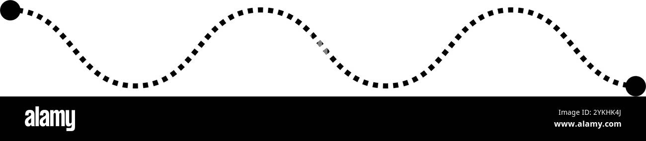 Tracing line worksheet element for kids, dotted wave line for writing ...