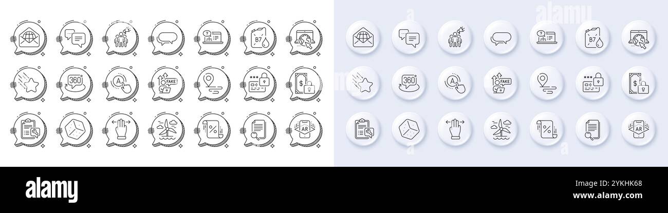 Web Mail Ab Testing And Spanner Line Icons For Web App Printing Line Icons Vector Stock