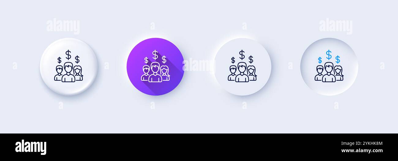 Business networking line icon. Dollar sign. Line icons. Vector Stock Vector Image & Art - Alamy