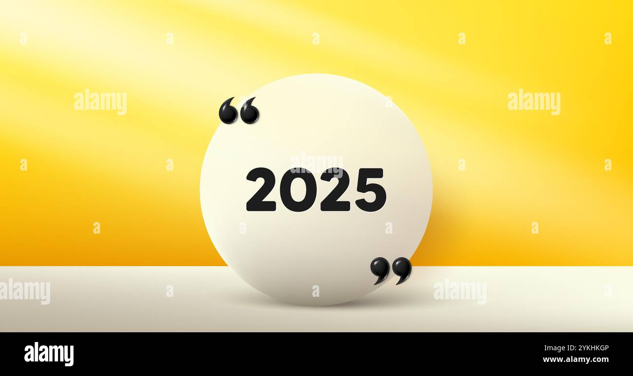 2025 year icon. Event schedule annual date. Circle frame, product stage ...