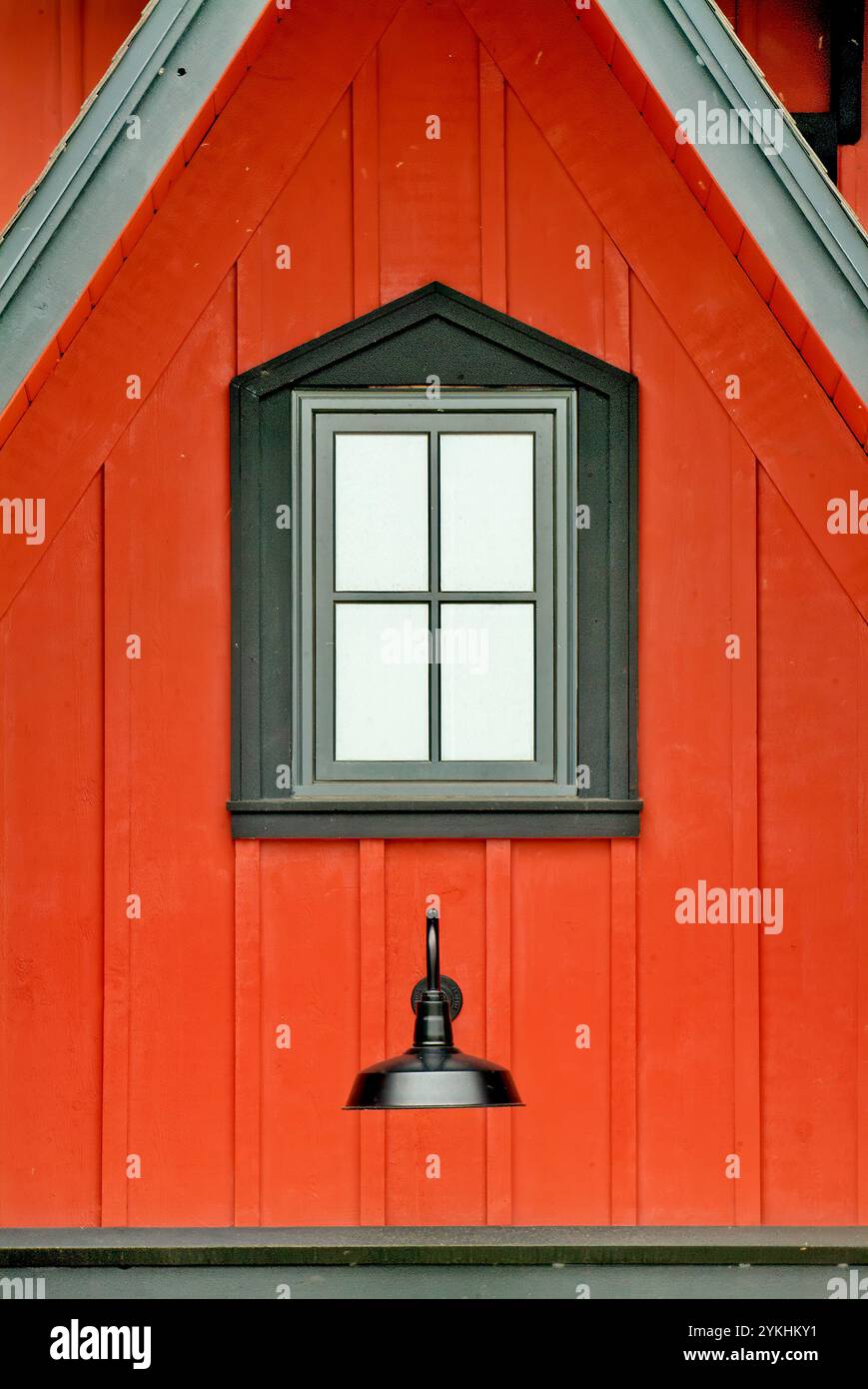Dramatic window in Historic Red Barn Stock Photo - Alamy